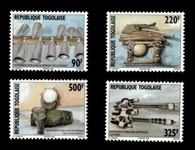 Togo 1996 - Musical Instruments - Set of 4 Stamps - Scott 1732-5 - MNH ...