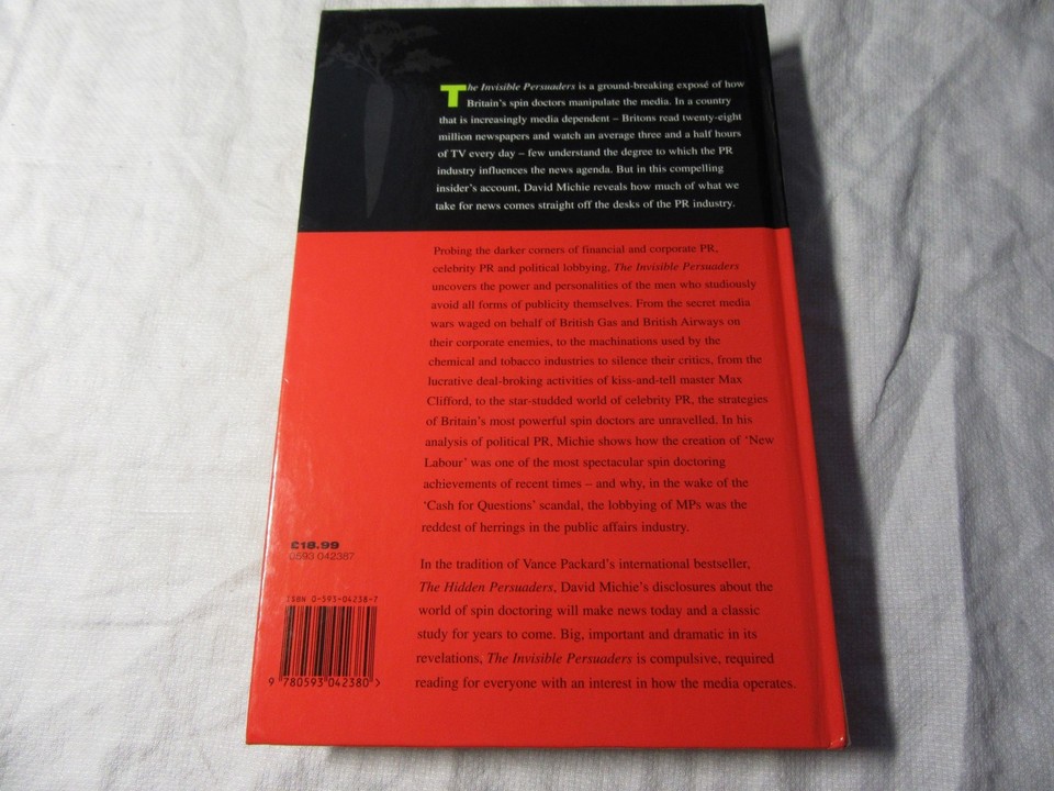 The Invisible Persuaders - DAVID MITCHIE Spin Doctors 1998 1st ed | eBay UK