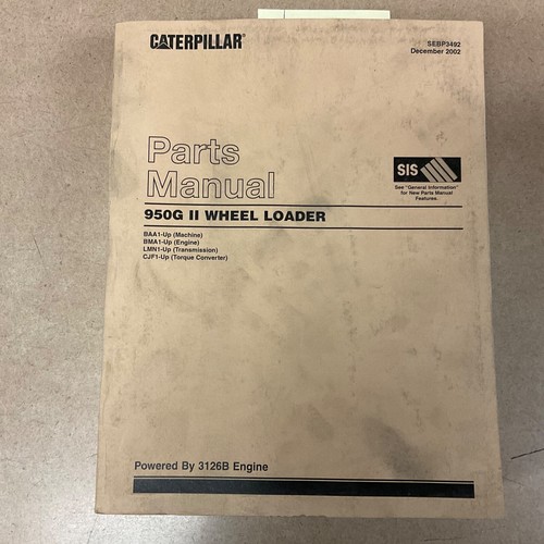 CAT Caterpillar 950G II PARTS MANUAL CATALOG BOOK LIST WHEEL LOADER ...