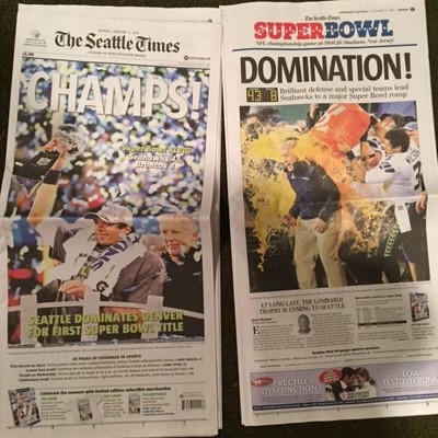 February 3, 2014 Seattle Times Newspaper - Seattle Seahawks Superbowl ...