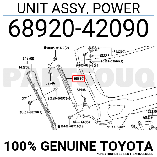6892042090 Genuine Toyota UNIT ASSY, POWER 68920-42090 | eBay