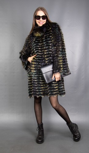 15741 NEW AMAZING REAL SILVER FOX COAT LUXURY FUR JACKET PELZ BEAUTIFUL ...