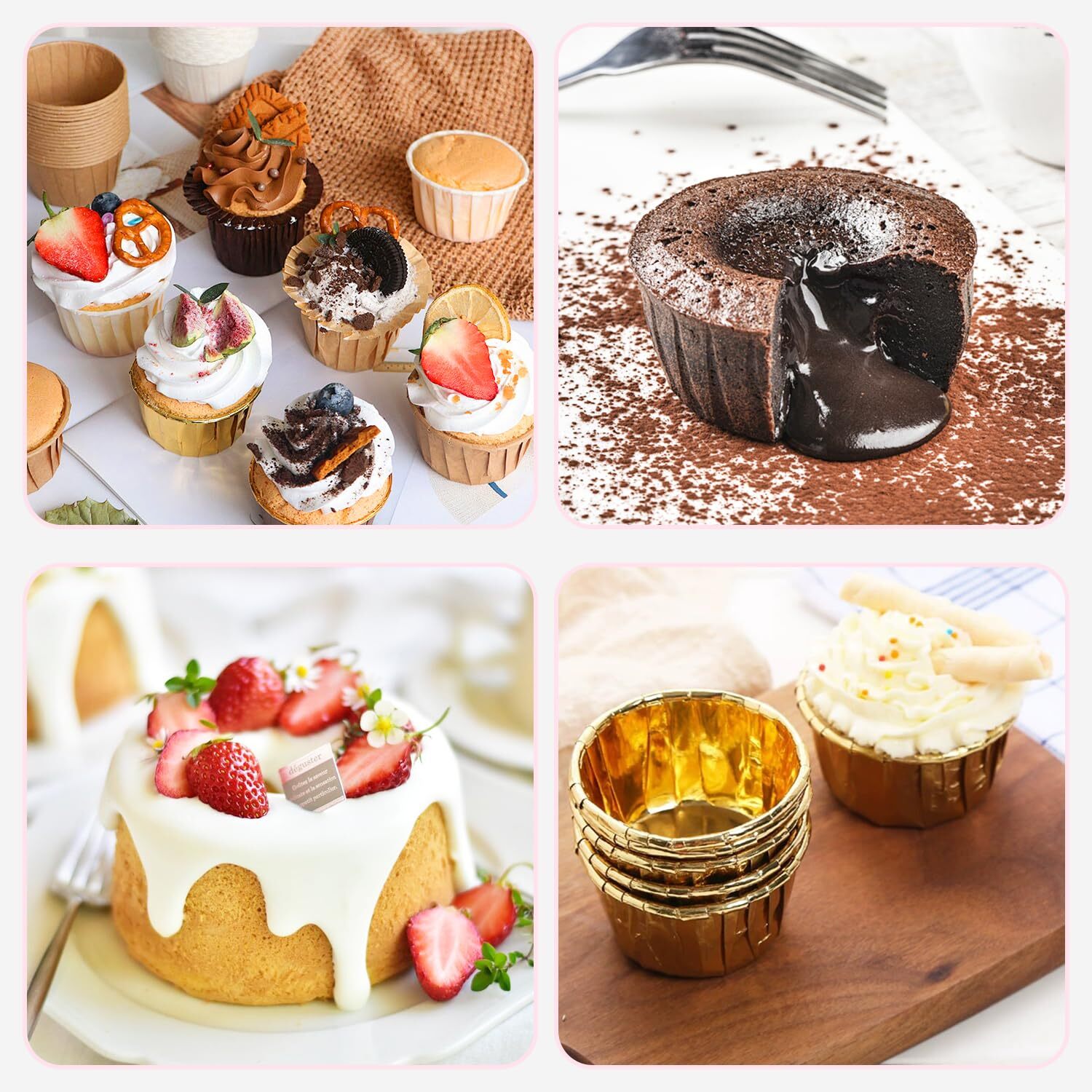 Silver Foil Metallic Paper Baing Cups Muffin Cups Cupcae Liners 50count ...