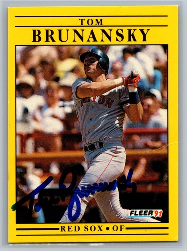 1991 Fleer #88 Tom Brunansky Boston Red Sox Auto Autograph READ ...