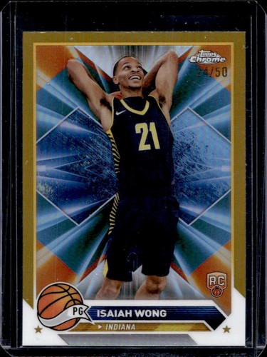 2023-24 Topps Chrome Isaiah Wong Gold Refractor RC #24/50 #80 Pacers | eBay