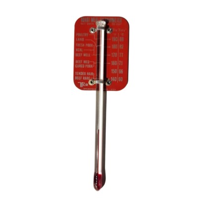 TCA Vtg Roast Meat Thermometer Poultry Glass Aluminum 140F 190F ...