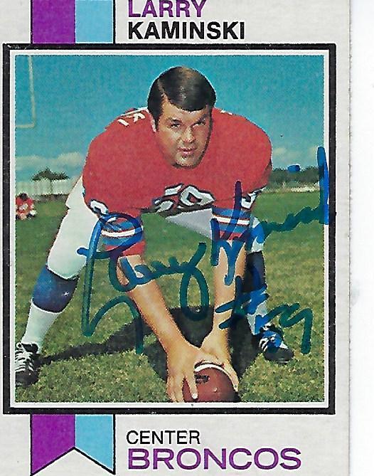 LARRY KAMINSKI SIGNED 1973 TOPPS #503 - DENVER BRONCOS | eBay