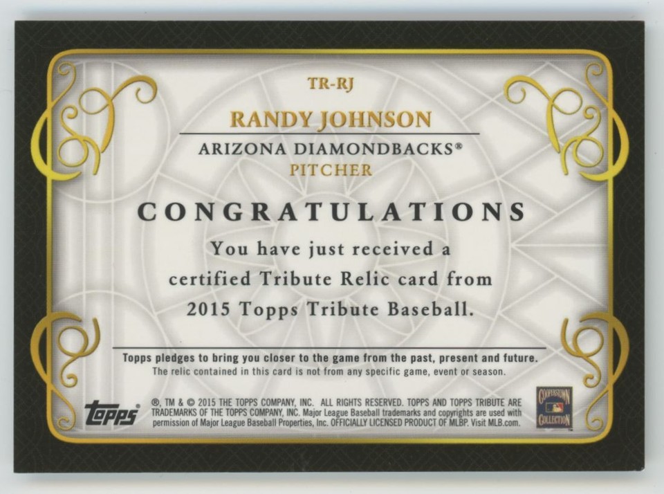 2015 Topps Tribute GREEN Randy Johnson Patch 146/150 Diamondbacks #TR ...