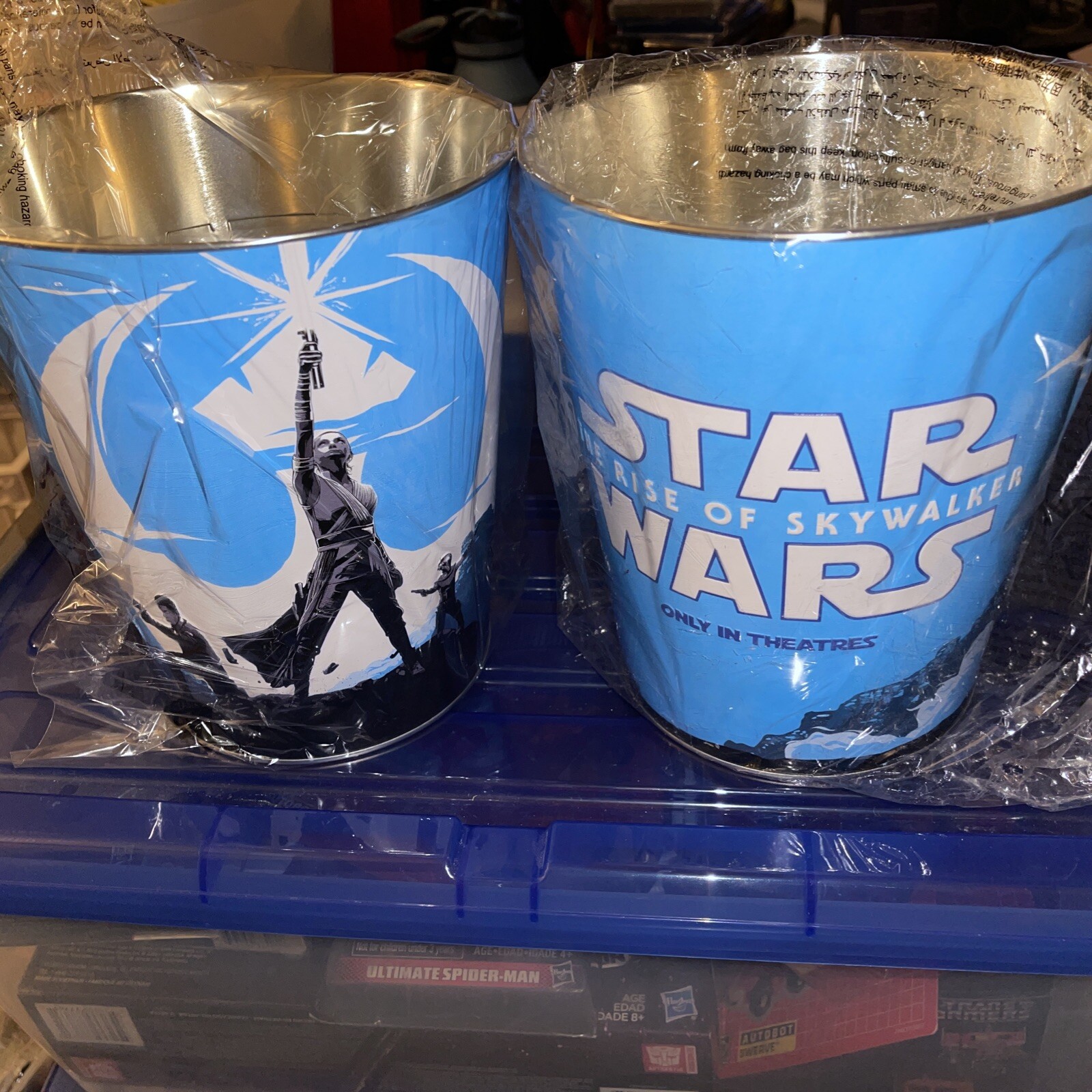 Star Wars Rise of Skywalker Popcorn Tin Bucket Blue AMC Theatres - set ...