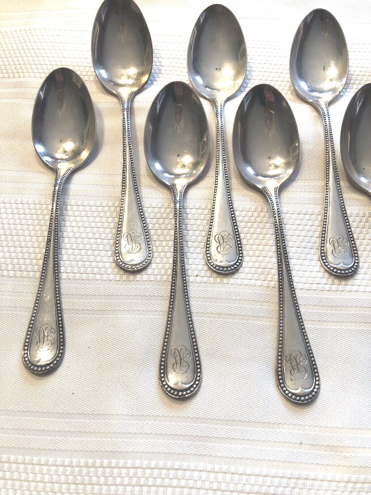 12 Sterling Silver Spoons - hall mark A - monogrammed - BIN 1003 | eBay