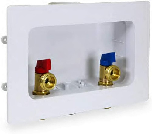 Center Outlet Washing Machine Box - 2 Valves, Nuts, Faceplate ...
