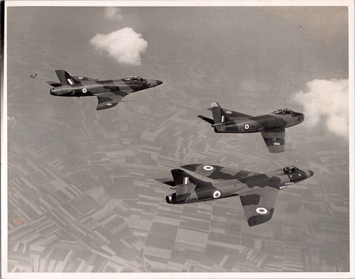 HAWKER HUNTER F4 & SABRE F4 FORMATION LARGE ORIGINAL PRESS PHOTO RAF ...