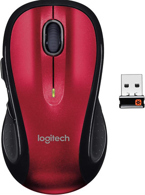 Logitech M510 Wireless Laser Mouse Red With USB Receiver & Side Buttons ...