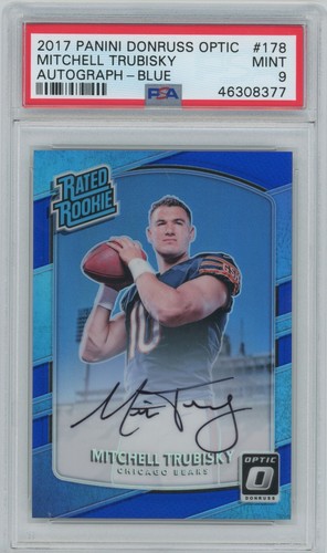 2017 Panini Donruss Optic Mitchell Trubisky Autograph - Blue PSA 9 17/ ...