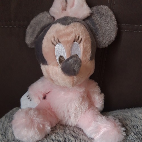 VIPB doudou peluche minnie rose avec hochet DISNEY 25cm assis etiquette ...