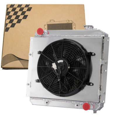 4 Core Radiator w/Shroud Fan For 1958-1984 Toyota Landcruiser FJ40 FJ45 ...