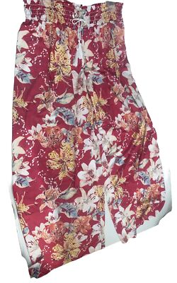 West Loop Drawstring Wide Leg Pants Floral Size Large New Very ...
