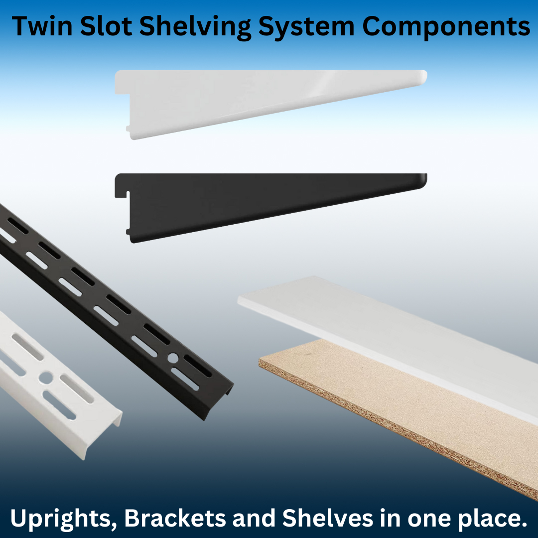 Twin Slot Shelving System Components Brackets Uprights Shelf Boards ...
