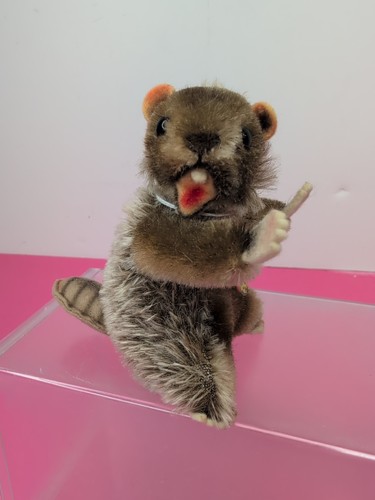 4" Vintage Steiff Germany "Nagy" Beaver 1960's Brown Mohair W/ Chest ...