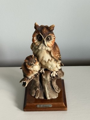 Giuseppe Armani Florence Italy Owl With Baby Sculpture Capodimonte ...