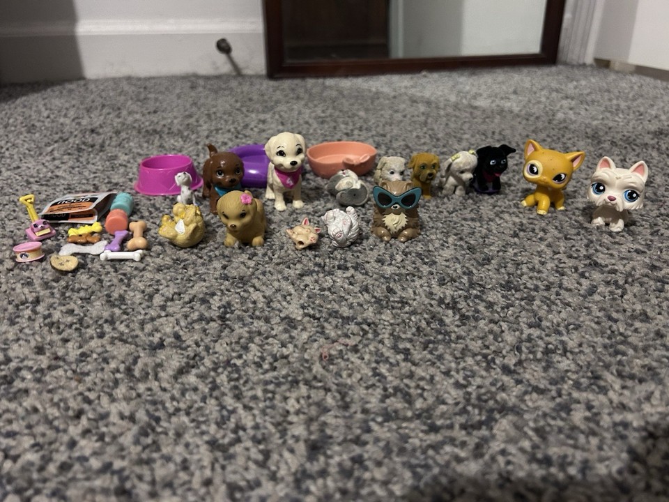 Barbie Dog And Cat Pets And Beds With Accessories And Food | eBay