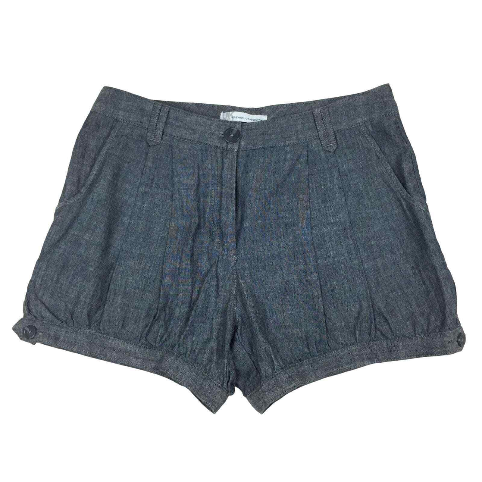French Connection UK Style Womens Size 4 Shorts Pleated Blue Gray | eBay