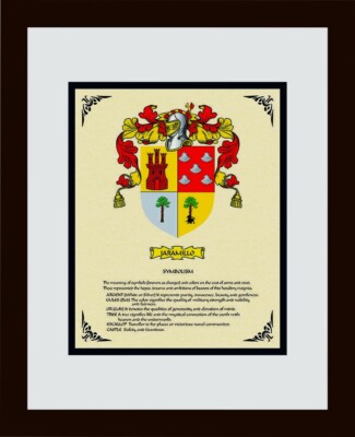HERALDRY COAT OF ARMS ~ JARAMILLO FAMILY CREST ~ FRAMED | eBay