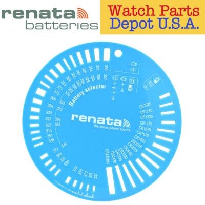 Renata Watch Battery Size Checker for Professional Watchmakers Jewelers ...