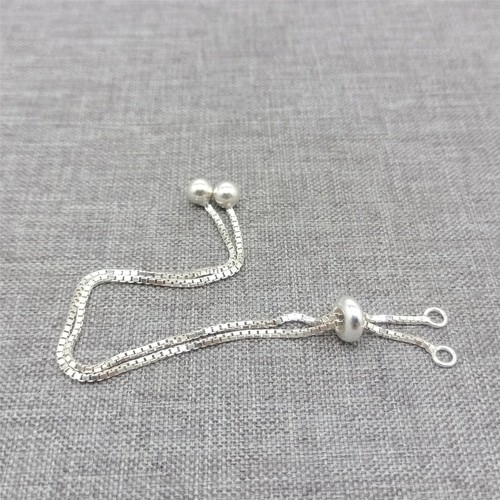 925 Sterling Silver Adjustable Bracelet Making Box Chain w/ Stopper ...