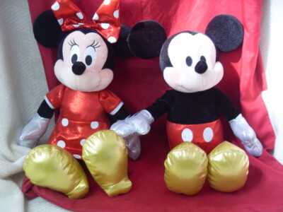 2014 Disney TY Sparkle Mickey Mouse & Minnie Mouse Plush Toy 14" Tall ...