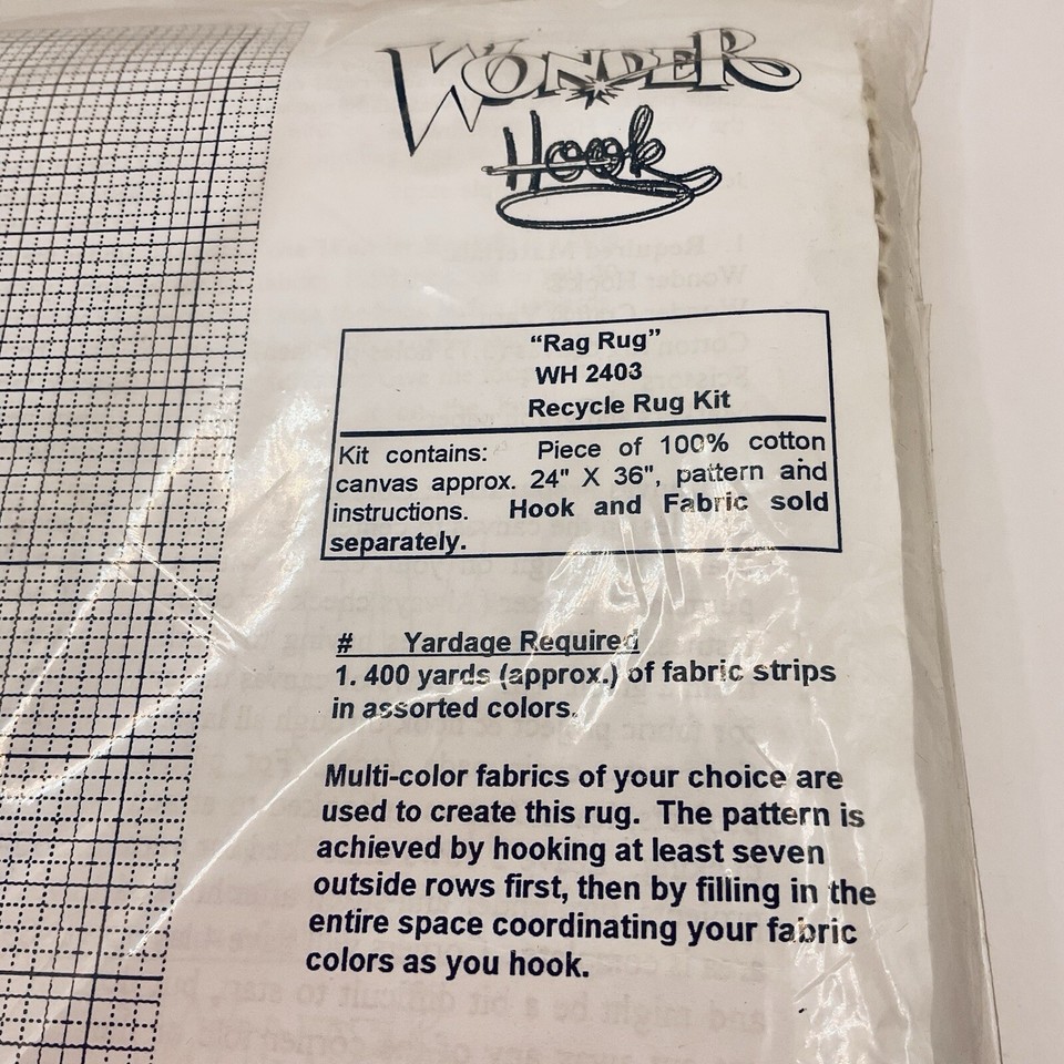 WONDER HOOK FABRIC RUG HOOKING KIT RAG RUG KIT#WH2403 - 1997 NOS | eBay
