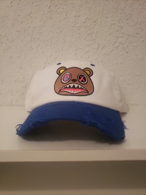 CRAZY BAWS Distressed Dad Hat - 2Tone White/Royal Blue | eBay