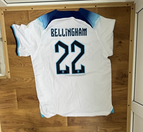 New Nike England Jude Bellingham Soccer Jersey 2022/23 Home Kit Men’s ...
