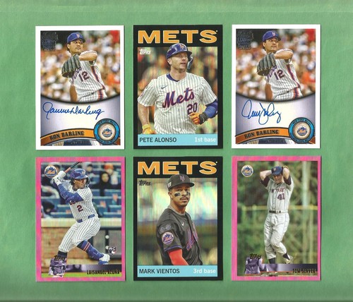 RON DARLING, ALONSO, SOTO METS / AUTO, BLACK, PINK FOIL / 2025 TOPPS ...