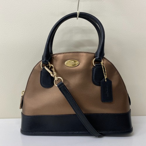 Auth Coach 2Way Handbag Domed Mini Cora Brown Black F36054 Japan 241013 ...