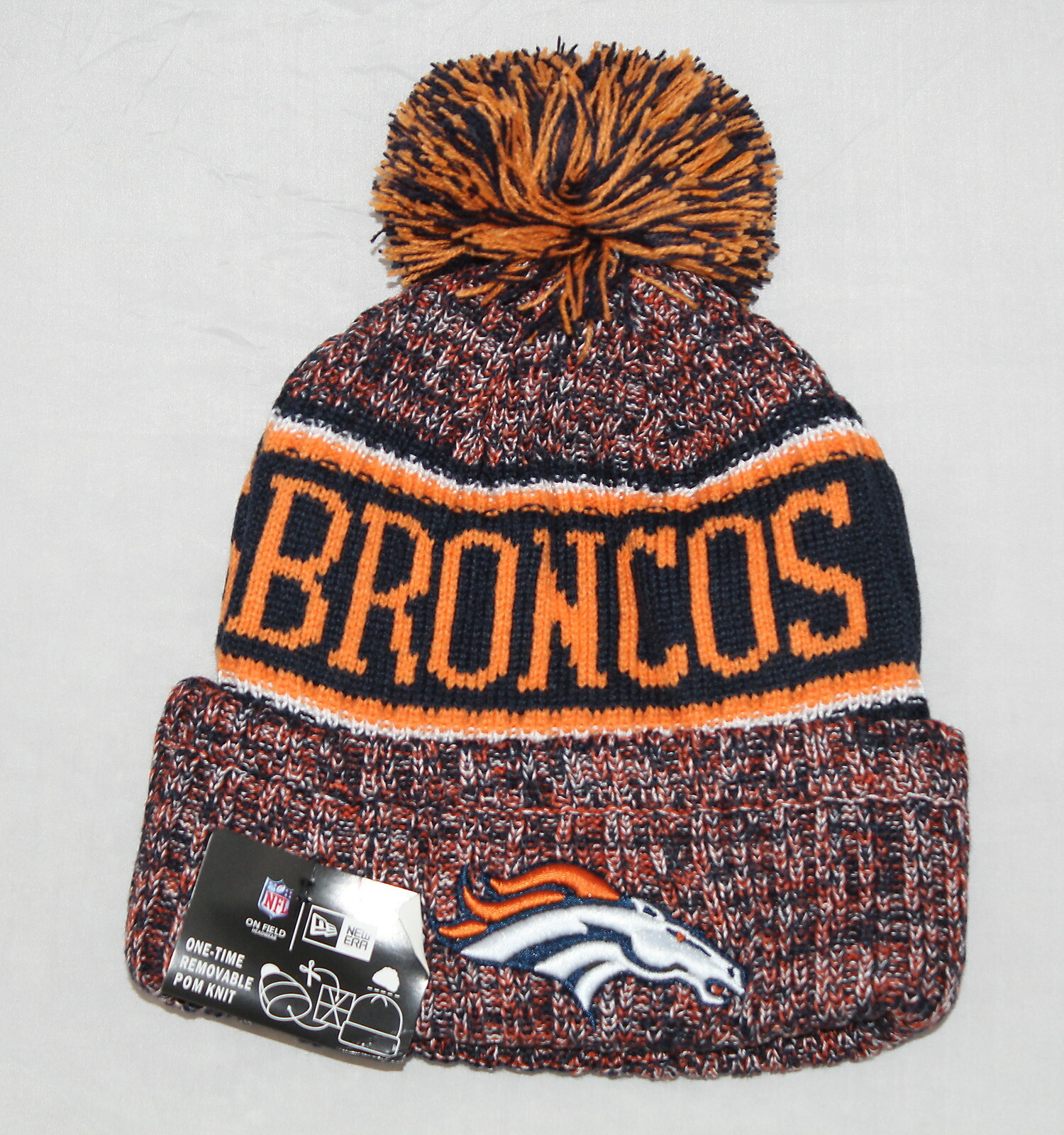 Denver Broncos New Era Knit On Field Fleece Lined Stocking Cap 2018 | eBay