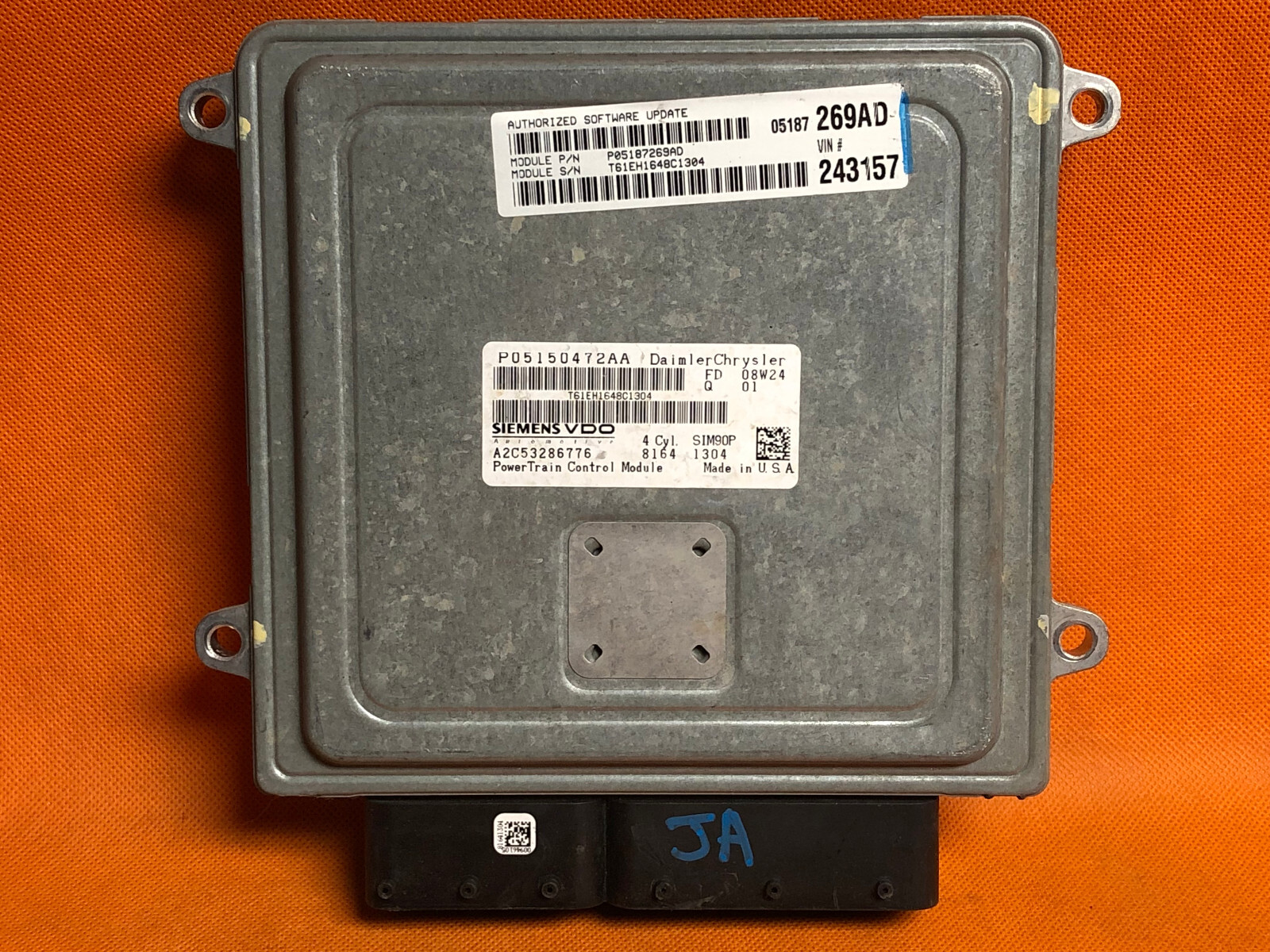 VIN REFLASHED PLUG & PLAY 09 DODGE JOURNEY 2.4 ECM ECU PCM 05187269AD ...