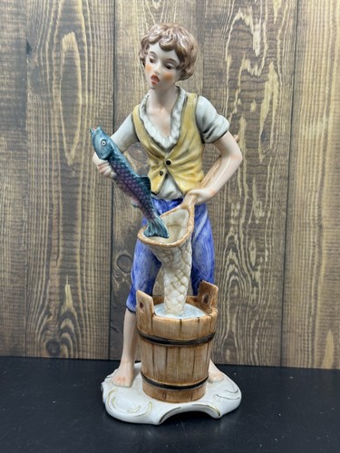 Vintage 1970 Goebel Hummel Bochmann Porcelain Fisherman 7.5" Figurine ...