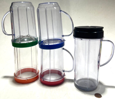 16oz Tall Cup Jar Mug + Tumbler W/ Handles Compatible W/ Magic Bullet ...
