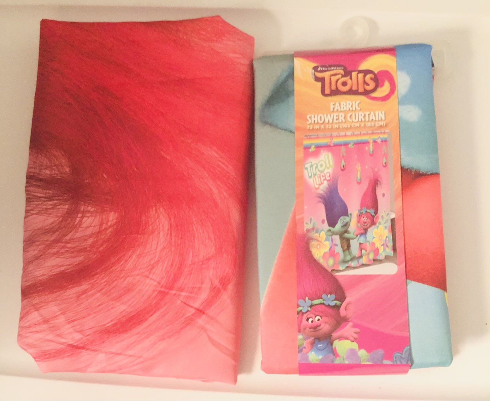 Trolls Hugfest Fabric Shower Curtain Movie Dreamworks Kids Bathroom ...