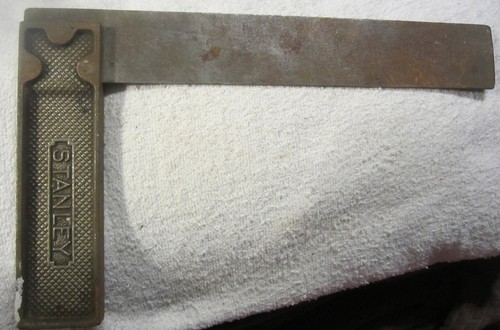 8" antique ALL STEEL Stanley tri TRY SQUARE ,Carpenter's tool,VTG,wood ...