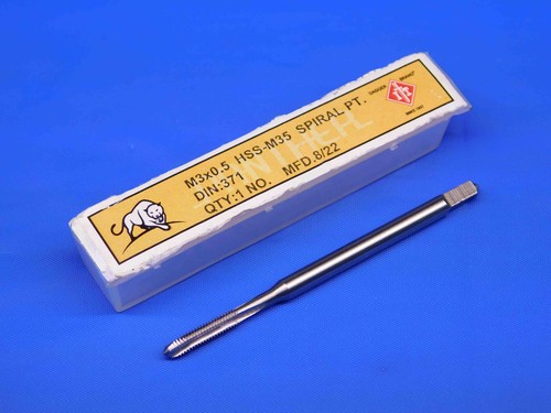 NEW PANTHER M3 X 0.5 6H HSS-M35 SPIRAL POINT TAP 3 STRAIGHT FLUTE 3 CNC ...