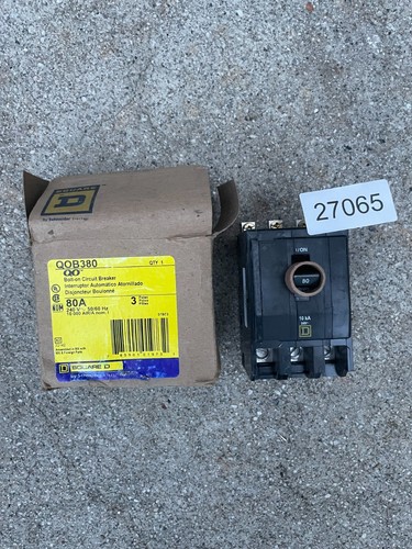 Square D QOB380 Bolt-On Circuit Breaker 3 Pole, 80 Amp, 240V | eBay