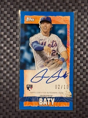 2023 Topps Rip Card Brett Baty #TRA-BB RC Mini Rip Auto Blue 02/10 Mets ...