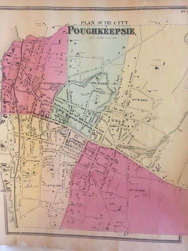 Plan of the City of Poughkeepsie, Dutchess County, NY 1867 Lithograph ...