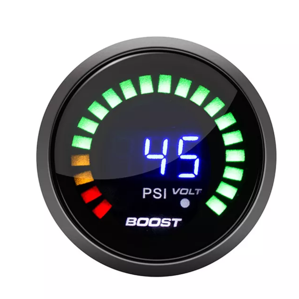 2''52mm Car Digital Analog LED Turbo Boost Gauge Pressure Meter Psi ...