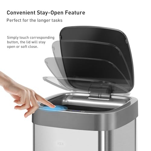 EcoSmart Tall and Large Kitchen Trash Can, 80L/21.1G High Capacity ...