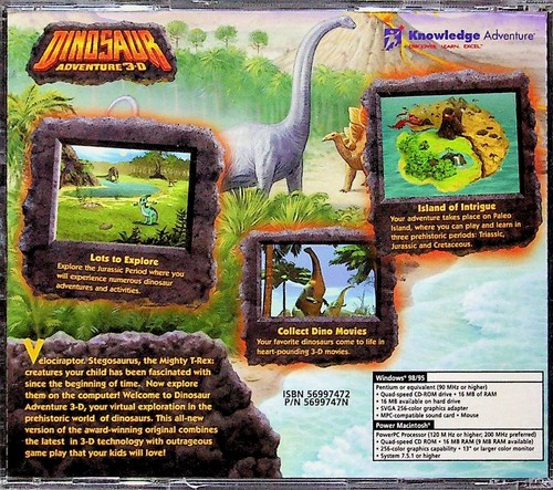 Knowledge Adventure Dinosaur Adventure 3-D PC CD-ROM Educational ...