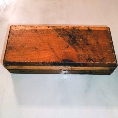 Antique Straight Razor Hone in Cherry Wood Box – Barber Sharpening ...