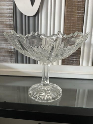 Vintage EAPG Higbee Glass Company Compote in Paneled Thistle or Delta ...
